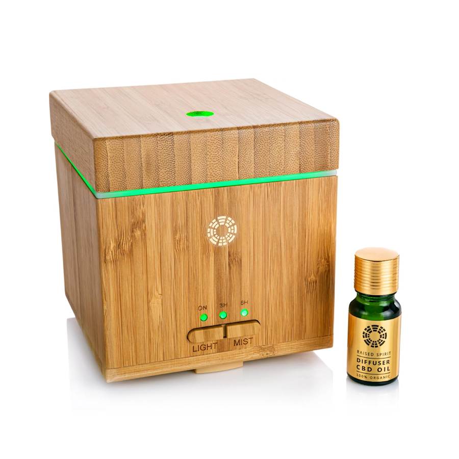 RAISED SPIRIT Aroma Diffuser & CBD Diffuser Oil - 100% Organic Hemp ...